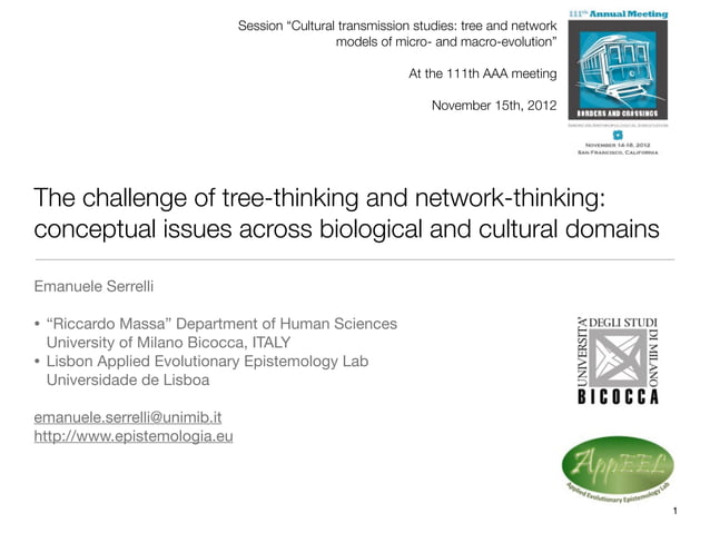 The challenge of tree-thinking and network-thinking | PPT