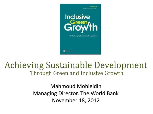 Achieving Sustainable Development - Inclusive Green Growth: The Pathway ...