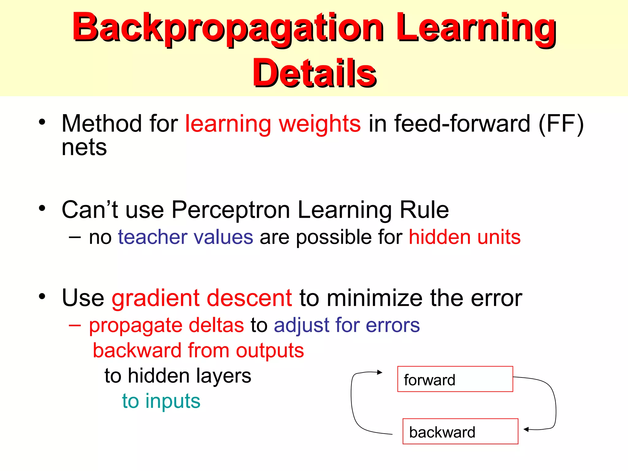 backpropagation in neural networks | PPT
