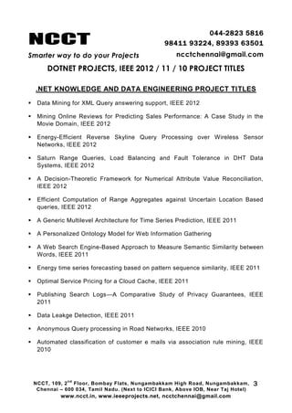 2012 11 ieee dot net ieee project titles yr 2012 - 11 - 10, ncct .net ...