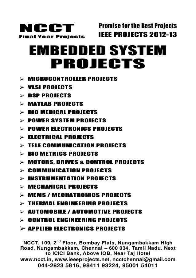 2012 11 ieee embedded system project titles, ncct ieee 2012-11 projec…