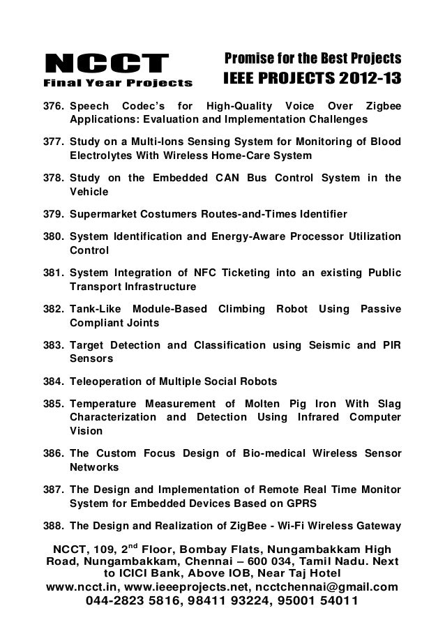2012 11 ieee embedded system project titles, ncct ieee 2012-11 projec…