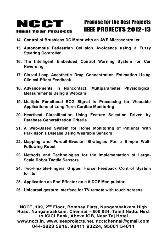 2012 11 ieee embedded system project titles, ncct ieee 2012-11 projec…