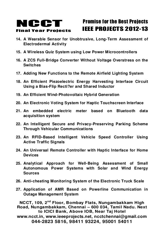 2012 11 ieee embedded system project titles, ncct ieee 2012-11 projec…