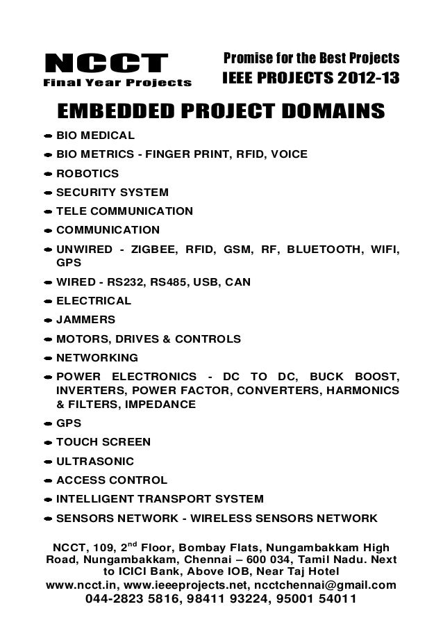 2012 11 ieee embedded system project titles, ncct ieee 2012-11 projec…