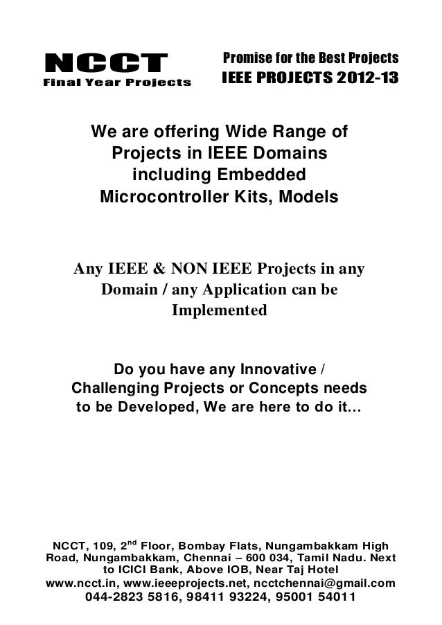 2012 11 ieee embedded system project titles, ncct ieee 2012-11 projec…