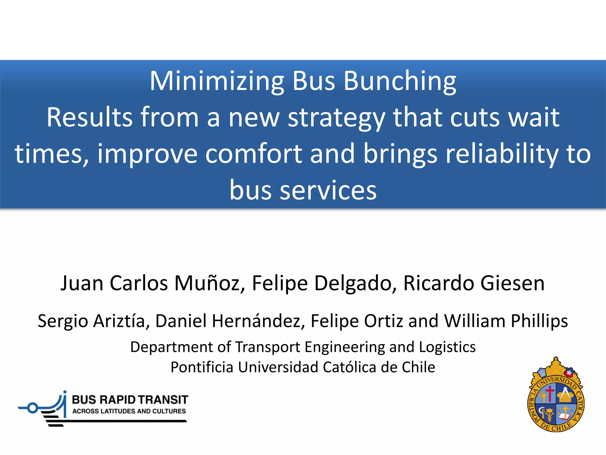 Webinar: Minimizing Bus Bunching – Results from a new strategy that cuts wait times, improve ...