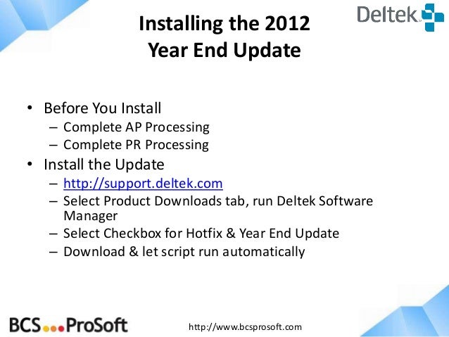Deltek Vision Q4-2012 Year-End UGM
