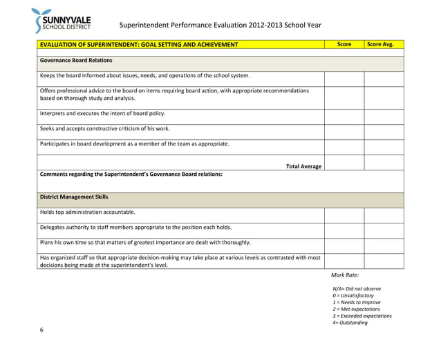 2012 13 superintendent evaluation ssd form | PDF