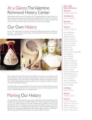 2013 Annual Report - The Valentine Richmond History Center | PDF