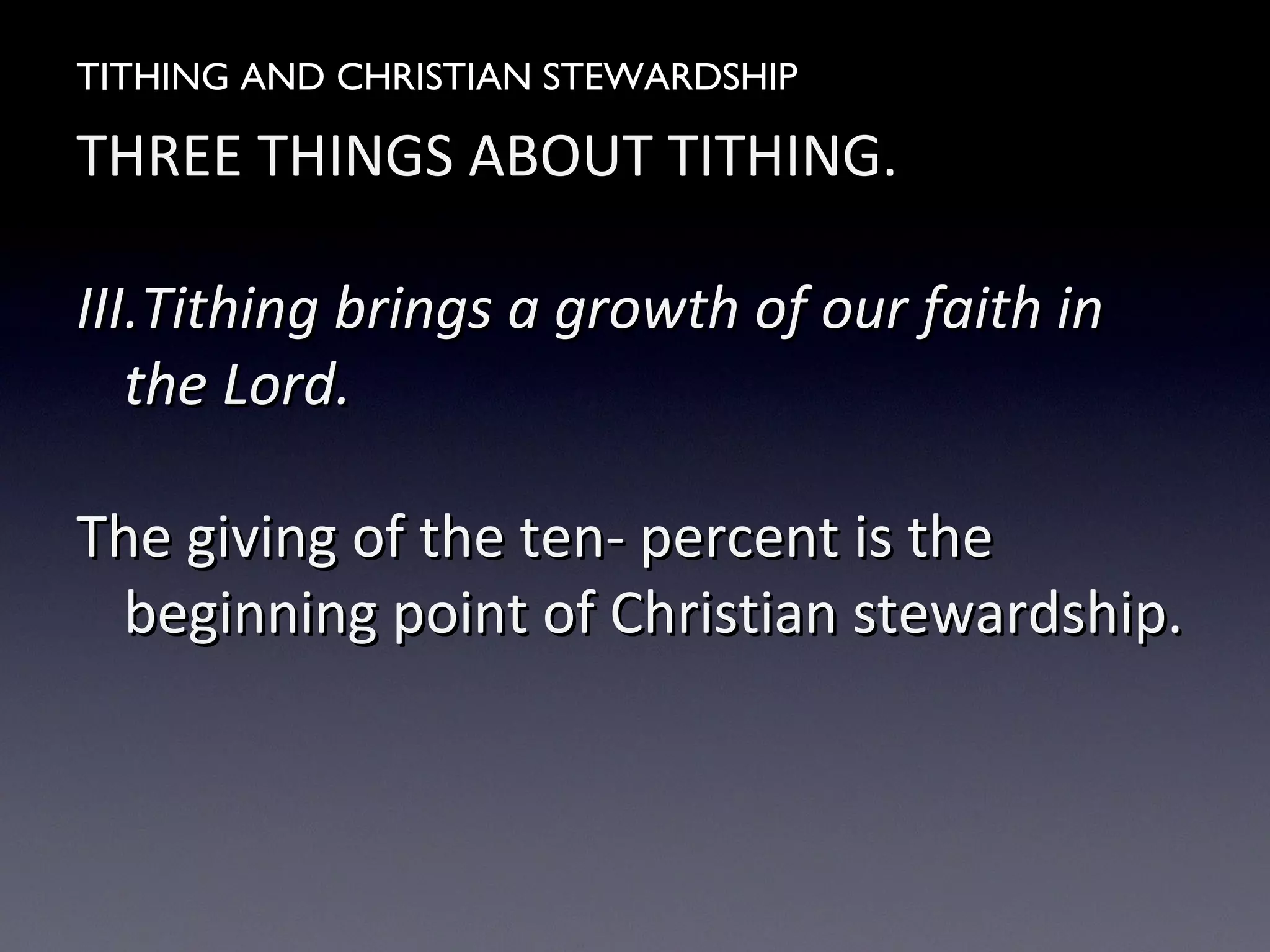 Tithing and Christian Stewardship | PPT