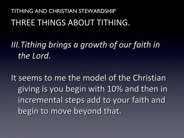 Tithing and Christian Stewardship | PPT