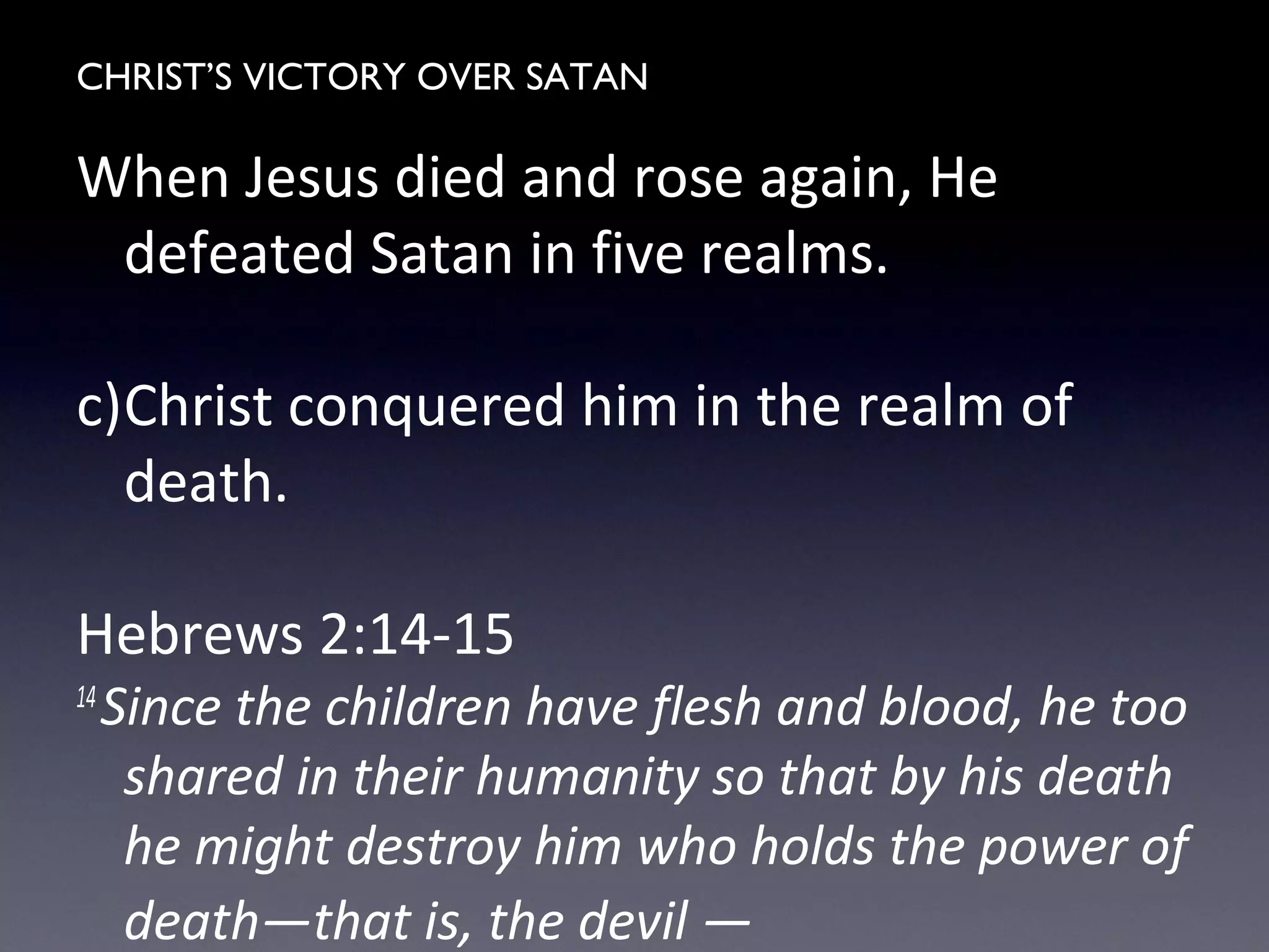 Christ's Victory Over Satan | PPT
