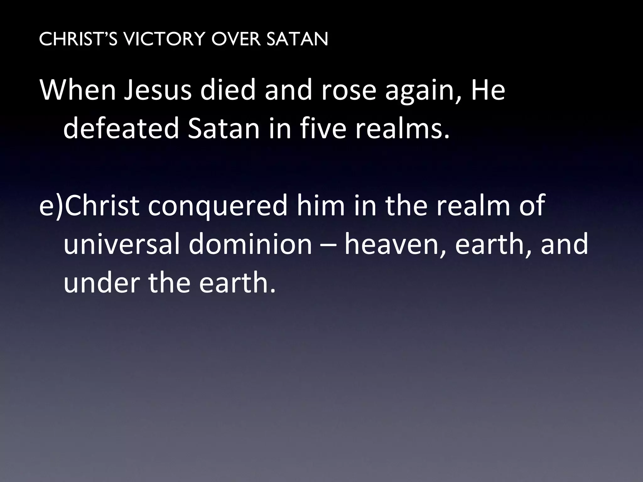 Christ's Victory Over Satan | PPT