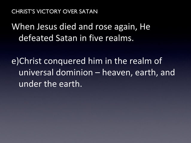 Christ's Victory Over Satan | PPT