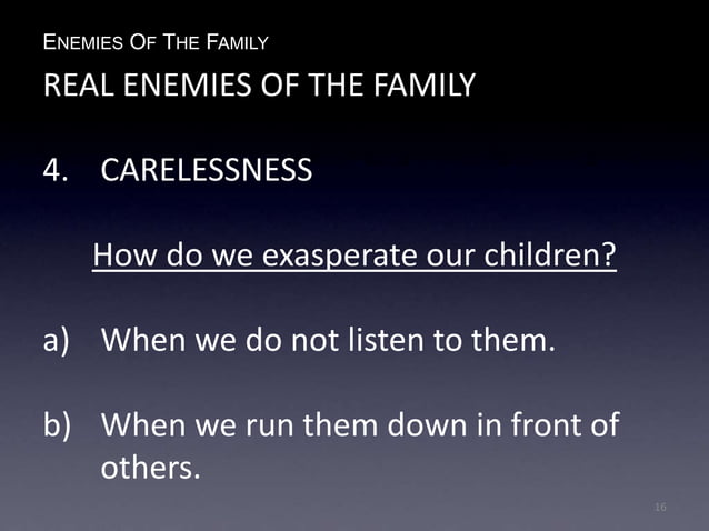 Enemies of the Family | PPT