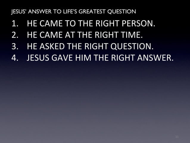 Jesus' Answers To Life's Greatest Questions | PPT