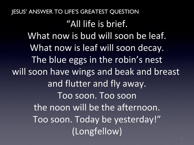 Jesus' Answers To Life's Greatest Questions | PPT