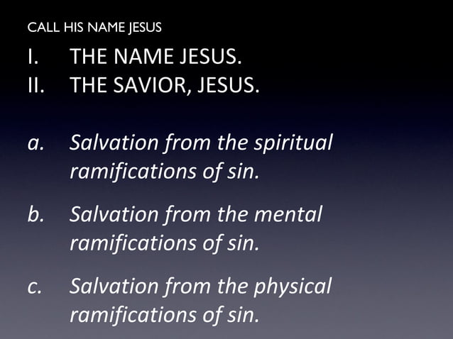 Call His Name Jesus | PPT