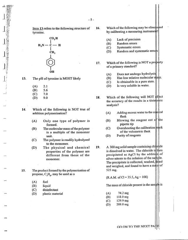 Cape Chemistry Unit 2 Paper 1 2012 Pdf Chemistry Science