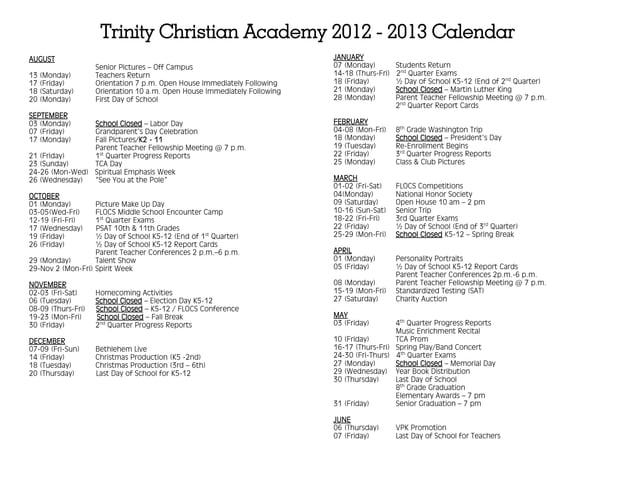 2012 2013 calendar | PDF