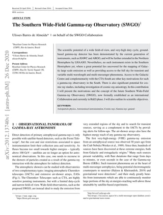 The Southern Wide-Field Gamma-ray Observatory (SWGO)† | PDF