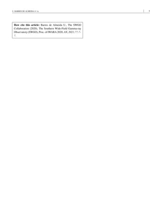 The Southern Wide-Field Gamma-ray Observatory (SWGO)† | PDF