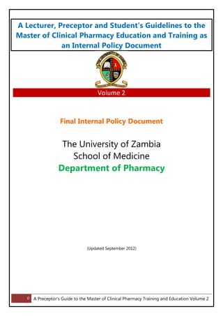 2012 a preceptor's manual mc pharm final - volume 1 | PDF