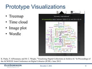 Visualizing Digital Collections at Archive-It | PPT