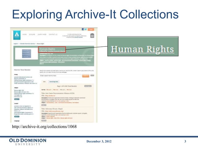 Visualizing Digital Collections at Archive-It | PPT