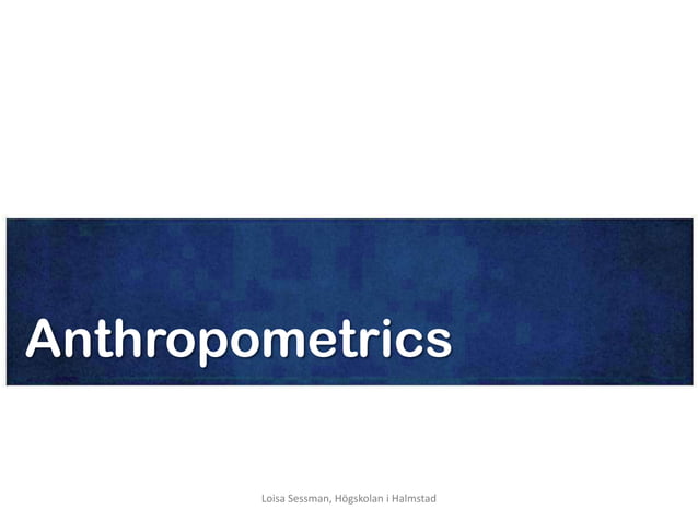 Anthropometrics | PPT