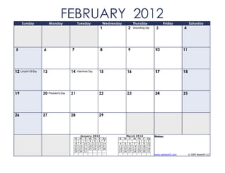 2012 calendar | XLS