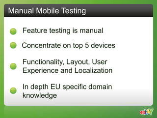 Mobile Test Automation at eBay | PPTX | Operating Systems | Computer ...