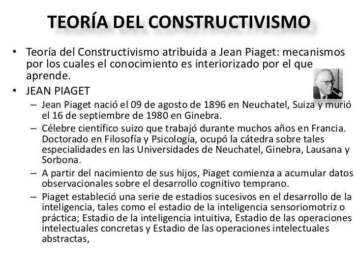 Constructivismo Segun Piaget Tecnologías De La Información Y