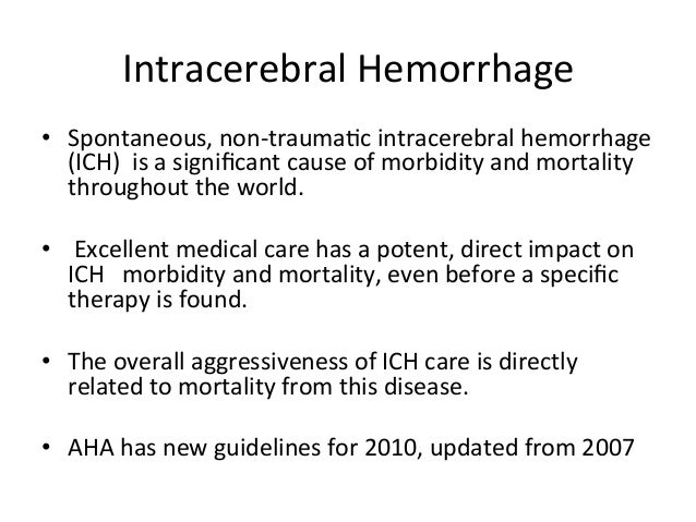 Intracerebral Hemorrhage Guidelines