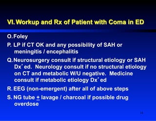 GEMC: Coma: Resident Training | PDF | Brain and Nervous System ...