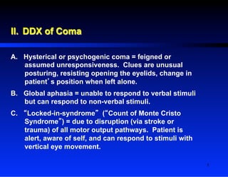 GEMC: Coma: Resident Training | PDF | Brain and Nervous System ...