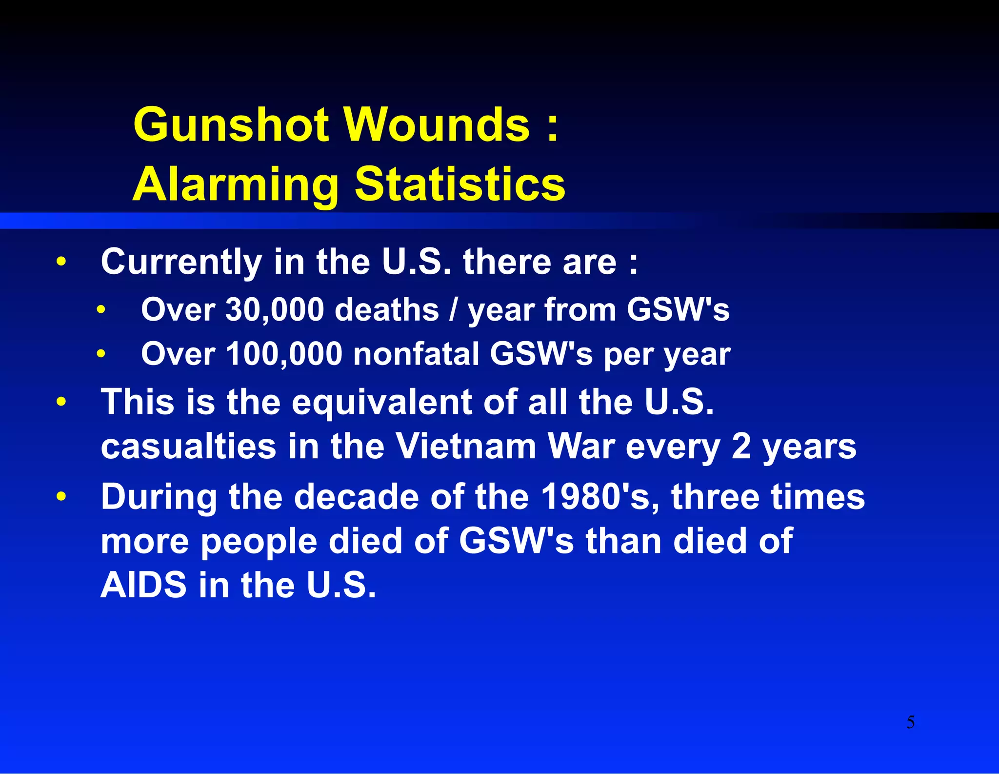 GEMC: Gunshot Wounds: Resident Training | PDF