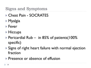 GEMC: Case Presentation- Pericarditis: Resident Training | PDF