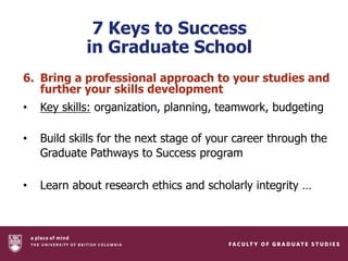 2012 UBC Orientation - Being a successful graduate students | PPT