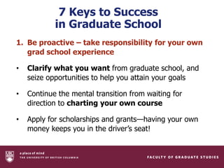2012 UBC Orientation - Being a successful graduate students | PPT