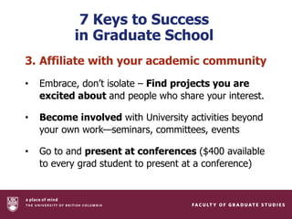 2012 UBC Orientation - Being a successful graduate students | PPT