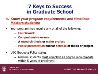 2012 UBC Orientation - Being a successful graduate students | PDF