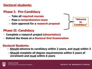 2012 UBC Orientation - Being a successful graduate students | PDF