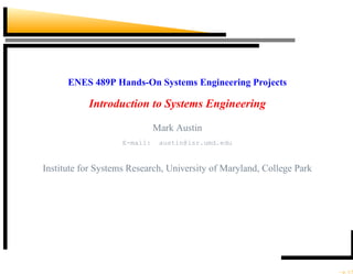 Brief introduction to system engineering approach | PDF