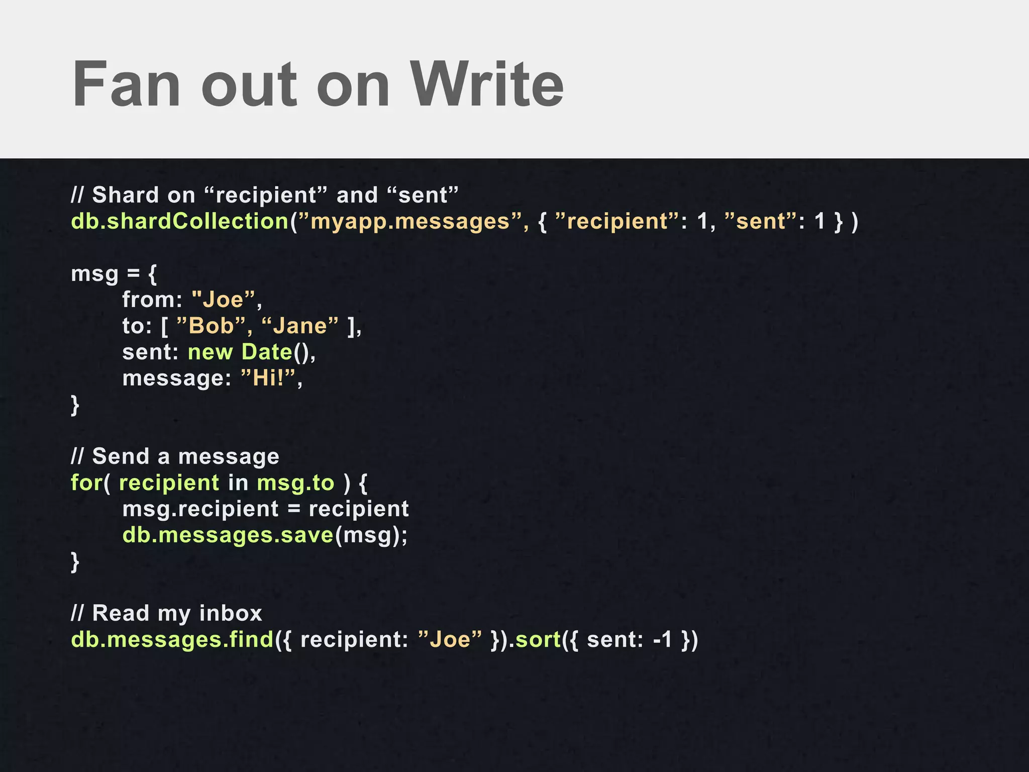 MongoDB Advanced Schema Design - Inboxes | PPTX | Email | Internet