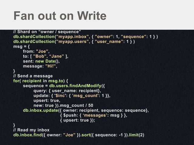 MongoDB Advanced Schema Design - Inboxes | PPTX | Email | Internet