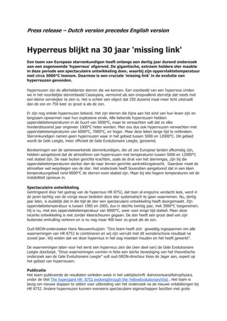 2012 newsrelease-hypergiant | DOCX | Space and Astronomy | Science