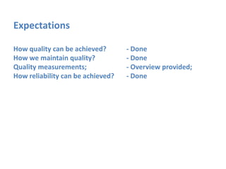 Quality & Reliability in Software Engineering | PPTX
