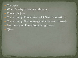 Threading in java - a pragmatic primer | PPT